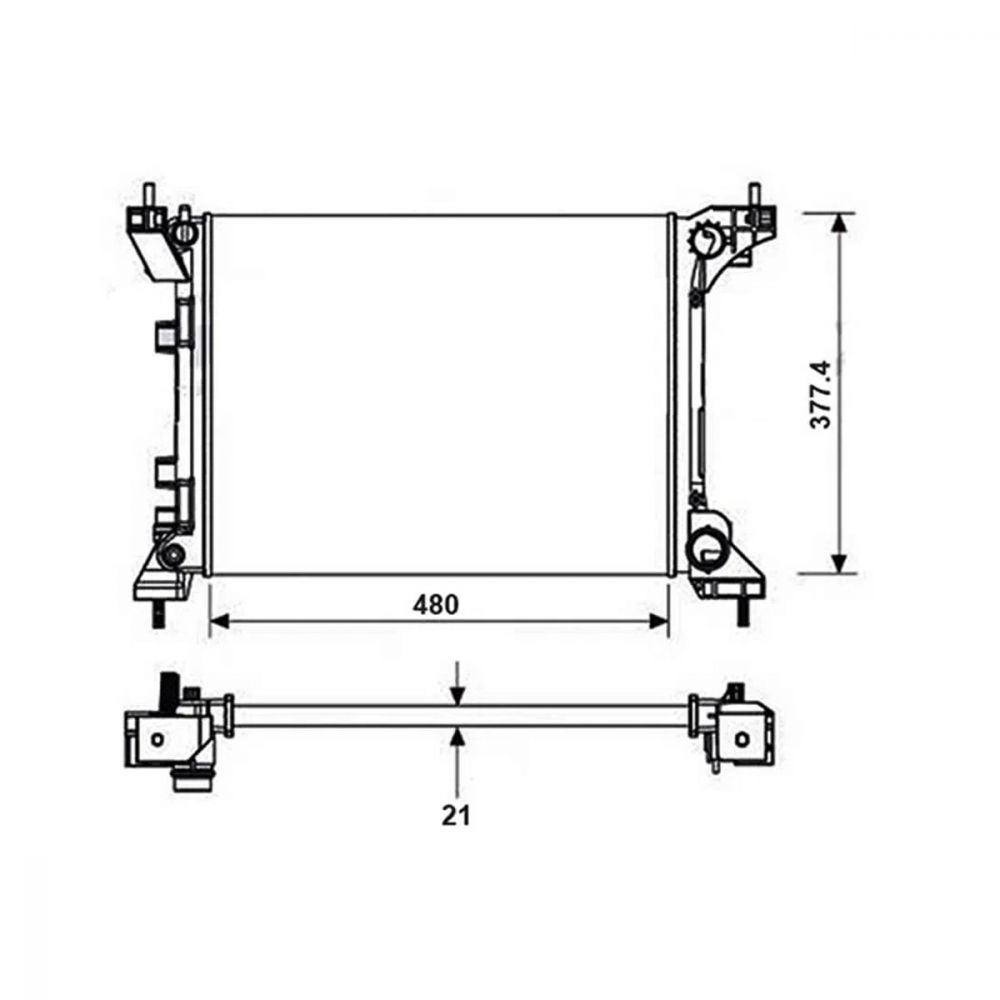 Radiador Fiat Grand Siena 1.4 8V 2012 a 2017 12543 Visconde